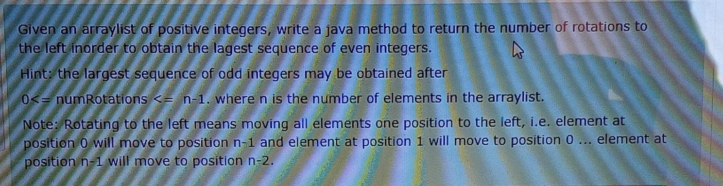 Solved Given An Arraylist Of Positive Integers Write A Java