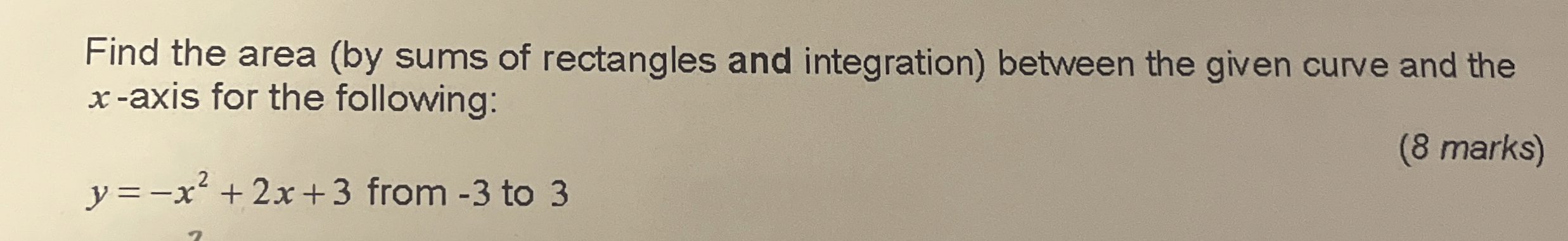 Solved Find the area (by sums of rectangles and integration) | Chegg.com