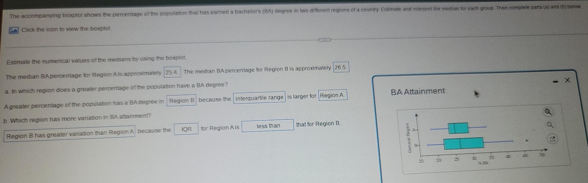 Solved The accompanying boxplot shows the percentage of the | Chegg.com