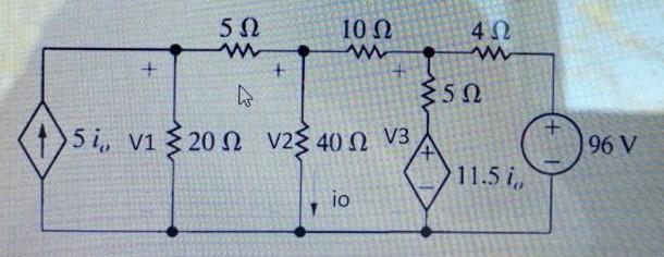 a) Find the voltages VI, V2 and V3 using the node | Chegg.com