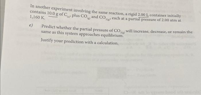 Solved In another experiment involving the same reaction, a | Chegg.com