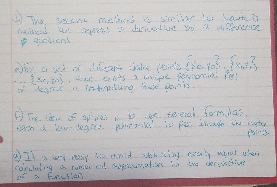 Solved d) The secant method is similar to Newton's method | Chegg.com