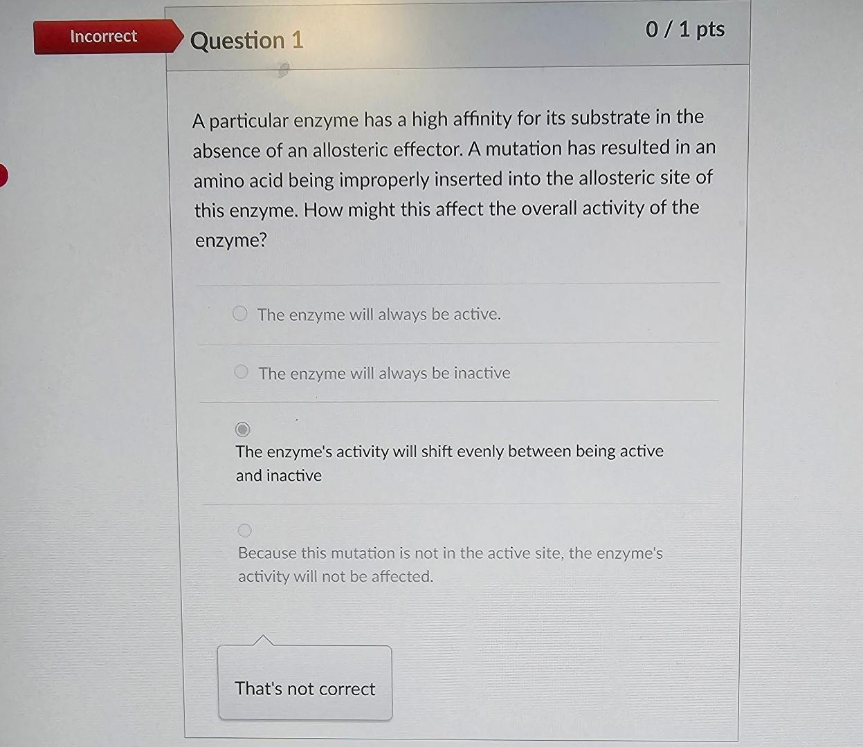 Solved IncorrectQuestion 101ptsA particular enzyme has a | Chegg.com Solved IncorrectQuestion 101ptsA particular enzyme has a | Chegg.com