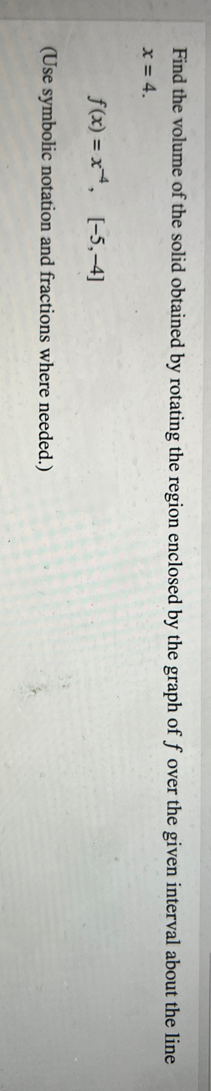 Solved Find the volume of the solid obtained by rotating the | Chegg.com