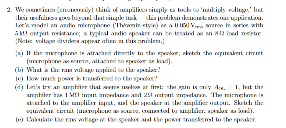 A function generator with 50Ω ﻿output impedance is | Chegg.com