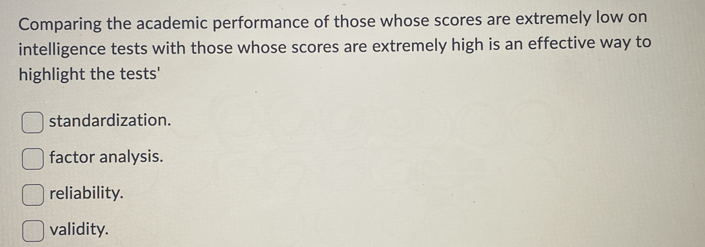 Solved Comparing the academic performance of those whose | Chegg.com