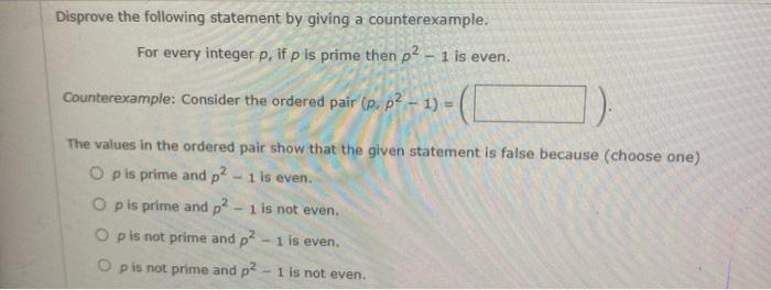 Solved Disprove the following statement by giving a | Chegg.com