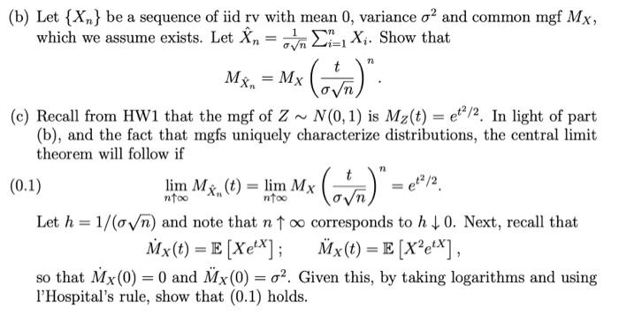 4. (15 points. 5 points/part) Central Limit Theorem. | Chegg.com