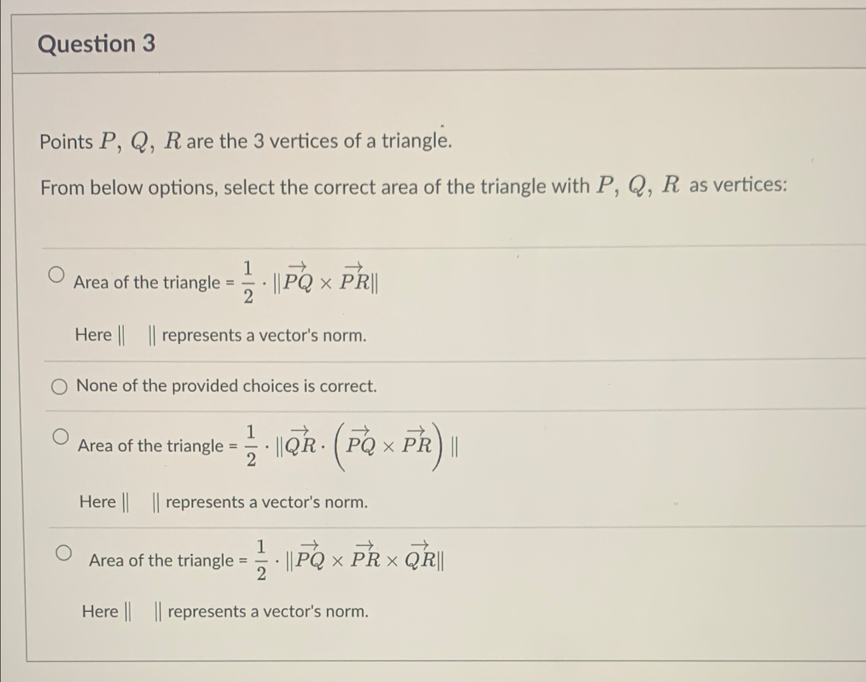Solved Question 3Points P,Q,R ﻿are the 3 ﻿vertices of a | Chegg.com