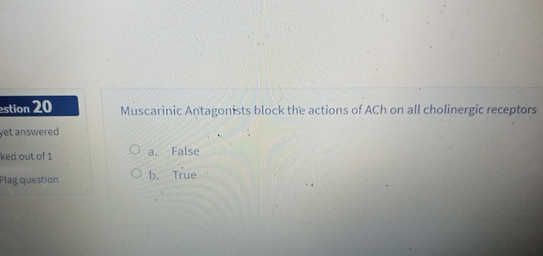 Solved estion 20 Muscarinic Antagonists block the actions of | Chegg.com Solved estion 20 Muscarinic Antagonists block the actions of | Chegg.com