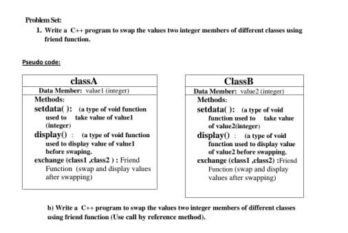 Solved Problem Set: 1. Write a Ch program to swap the values | Chegg.com