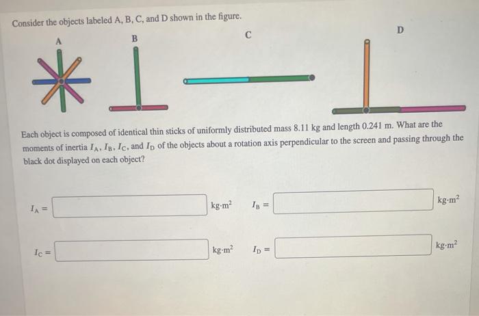 Solved Consider the objects labeled A, B, C, and D shown in | Chegg.com