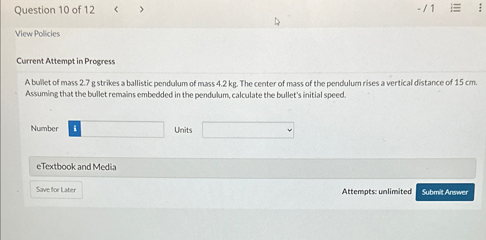 Solved Question 10 ﻿of 12-1View PoliciesCurrent Attempt in | Chegg.com