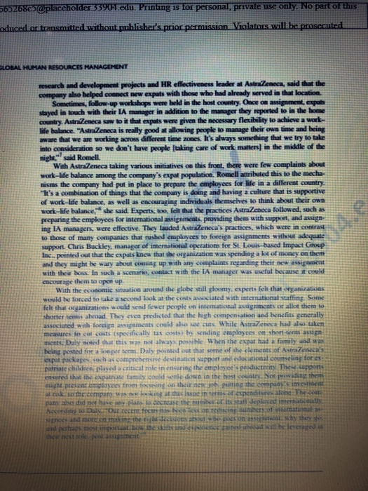 Solved 10-7. Critically analyze AstraZeneca’s expatriate | Chegg.com Solved 10-7. Critically analyze AstraZeneca’s expatriate | Chegg.com