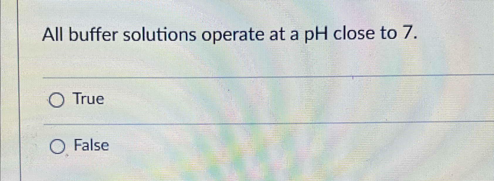 Solved All buffer solutions operate at a pH ﻿close to | Chegg.com