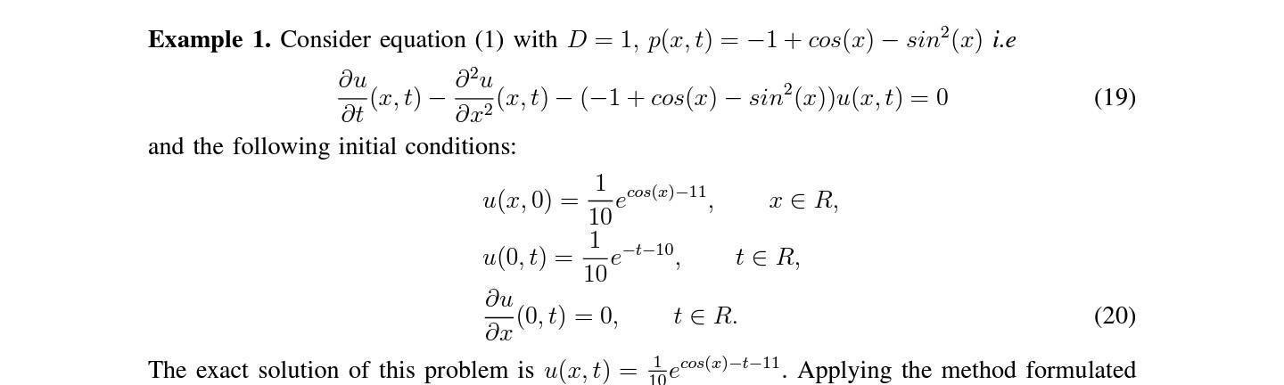 Example 1 Consider Equation 1 With