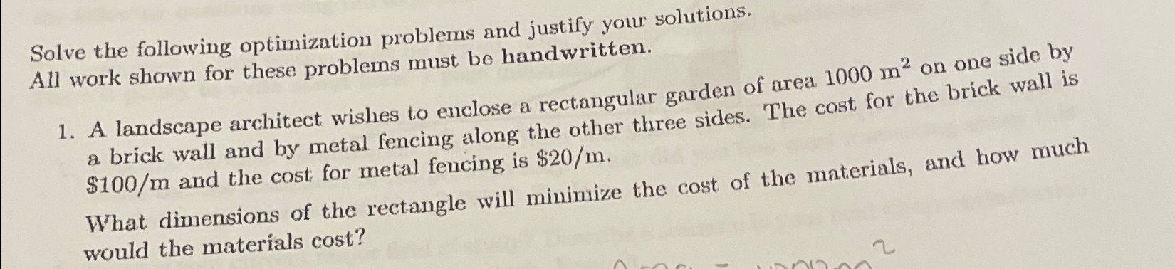 Solve the following optimization problems and justify | Chegg.com