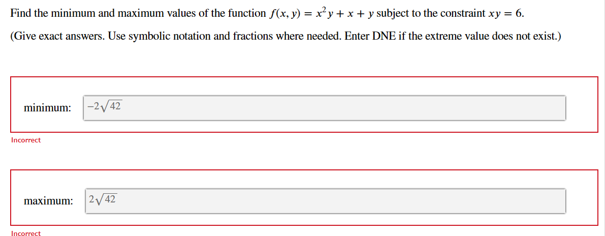Solved Find the minimum and maximum values of the function | Chegg.com