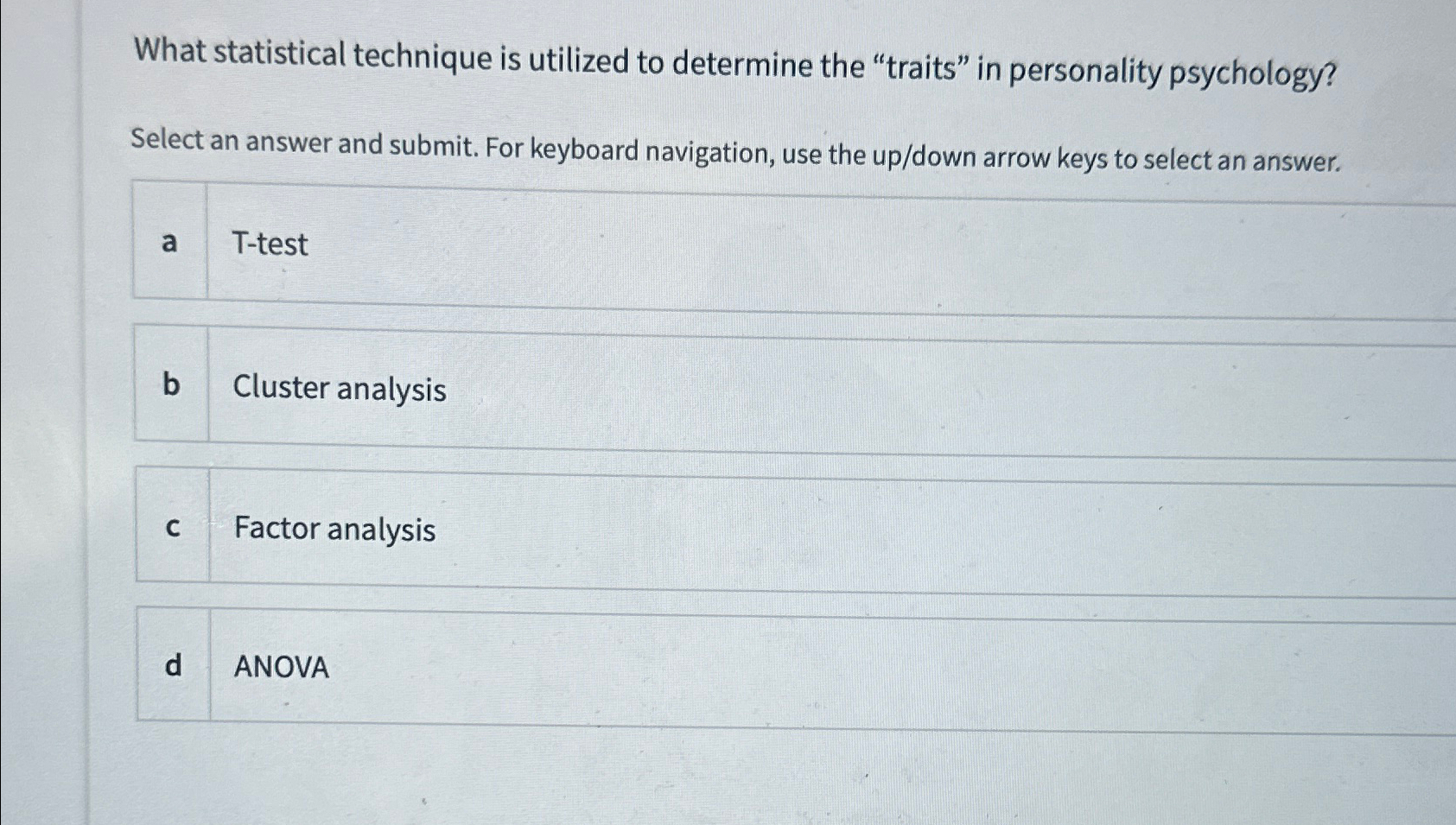 Solved What statistical technique is utilized to determine | Chegg.com