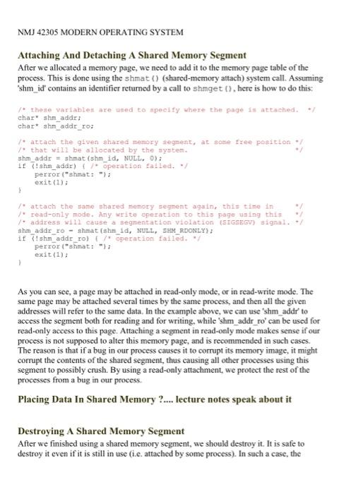 Solved NMJ 42305 MODERN OPERATING SYSTEM ASSIGNMENT 2 : IPC | Chegg.com