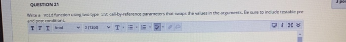 Solved 3 por QUESTION 21 Write a void function using two | Chegg.com