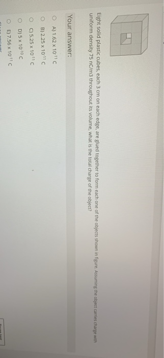 Solved Eight solid plastic cubes, each 3 cm on each edge, | Chegg.com