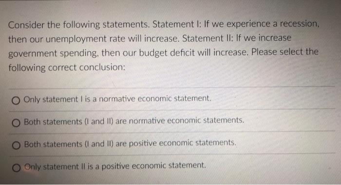 Solved Consider the following statements. Statement I: If we | Chegg.com