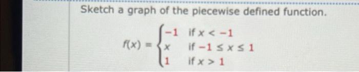 Solved Sketch a graph of the piecewise defined function. -1 | Chegg.com