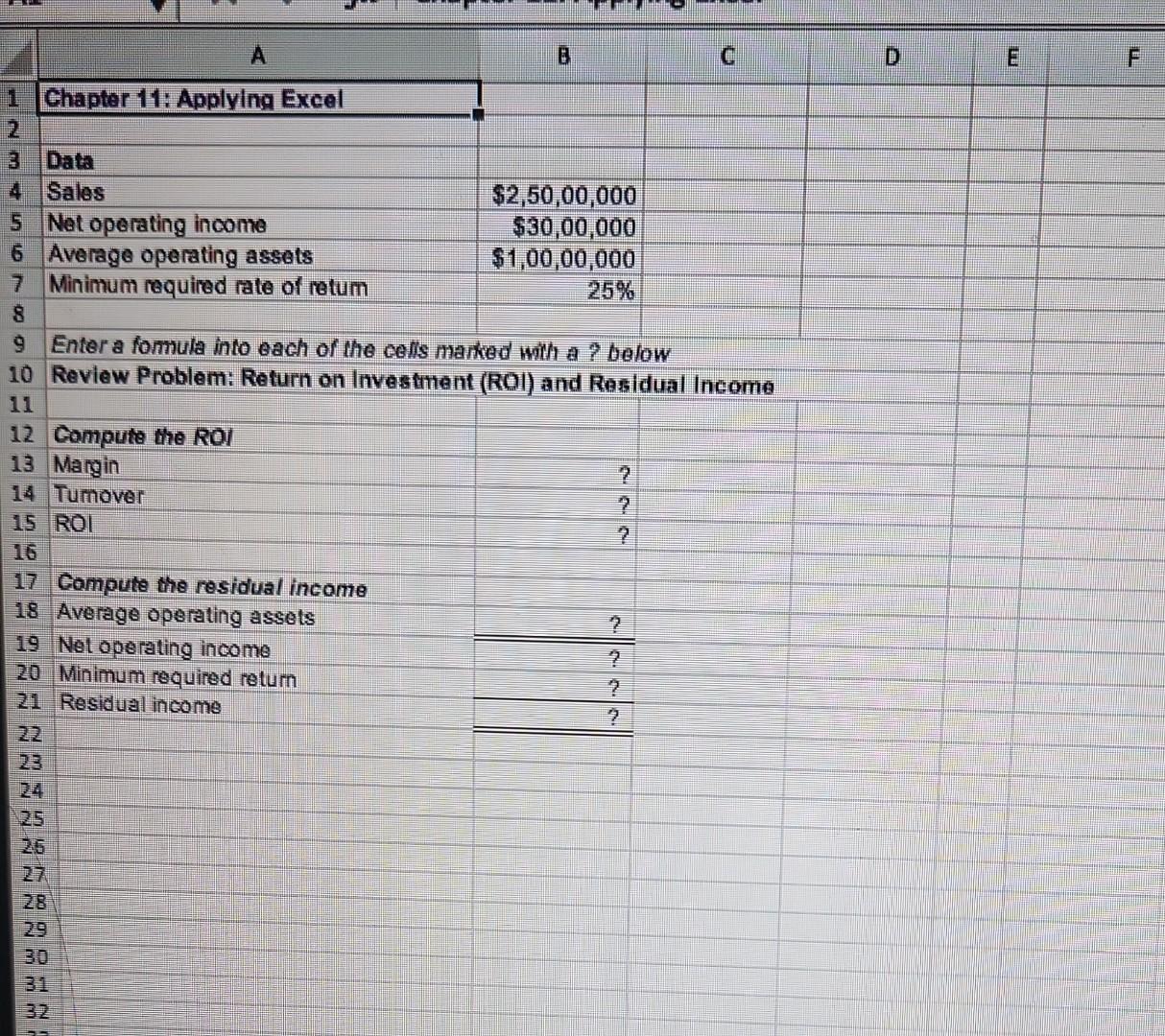 Solved Cnaprer 11: Applying Excel: Excel Worksheet (Part 1 | Chegg.com