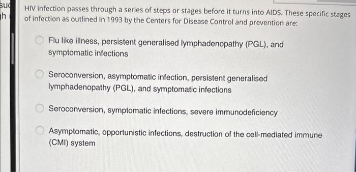 Solved HIV infection passes through a series of steps or | Chegg.com