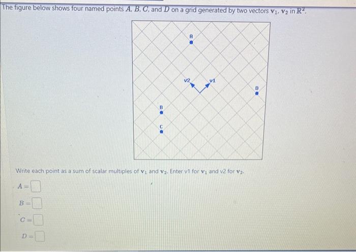 Solved he figure below shows four named points A,B,C, and D | Chegg.com