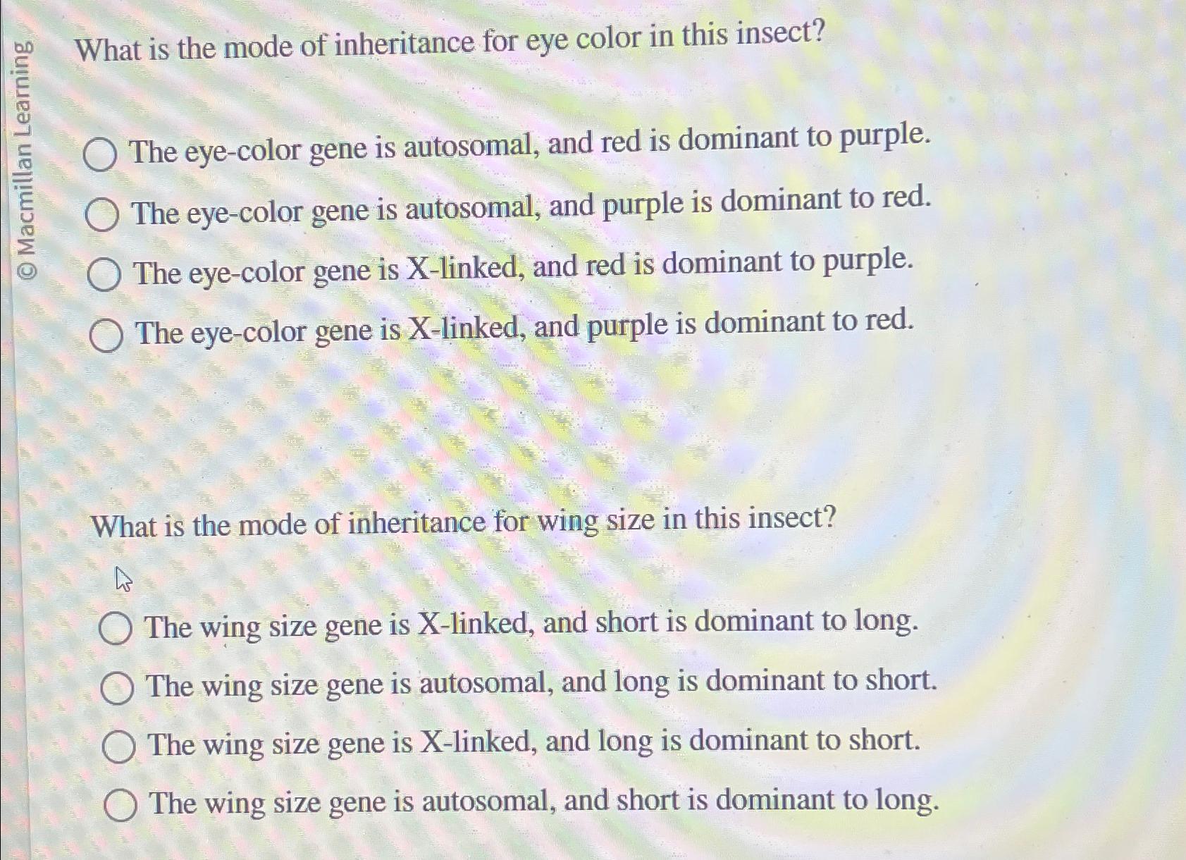 Solved What is the mode of inheritance for eye color in this | Chegg.com