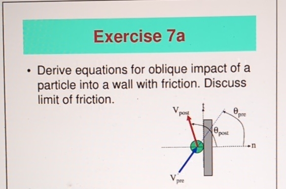Solved by an EXPERT Exercise 7aDerive equations for oblique impact of a ...