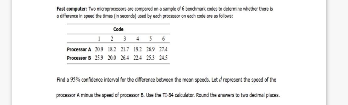 Solved Fast computer: Two microprocessors are compared on a | Chegg.com