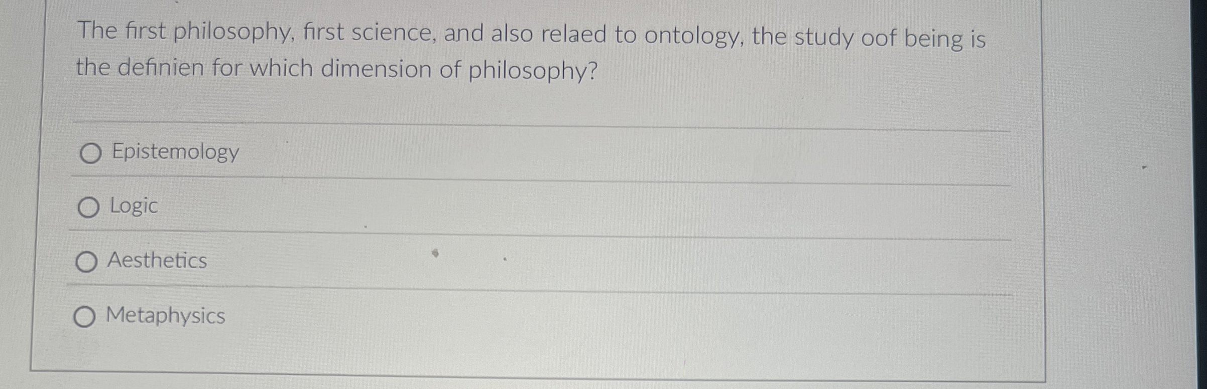 Solved The first philosophy, first science, and also relaed | Chegg.com