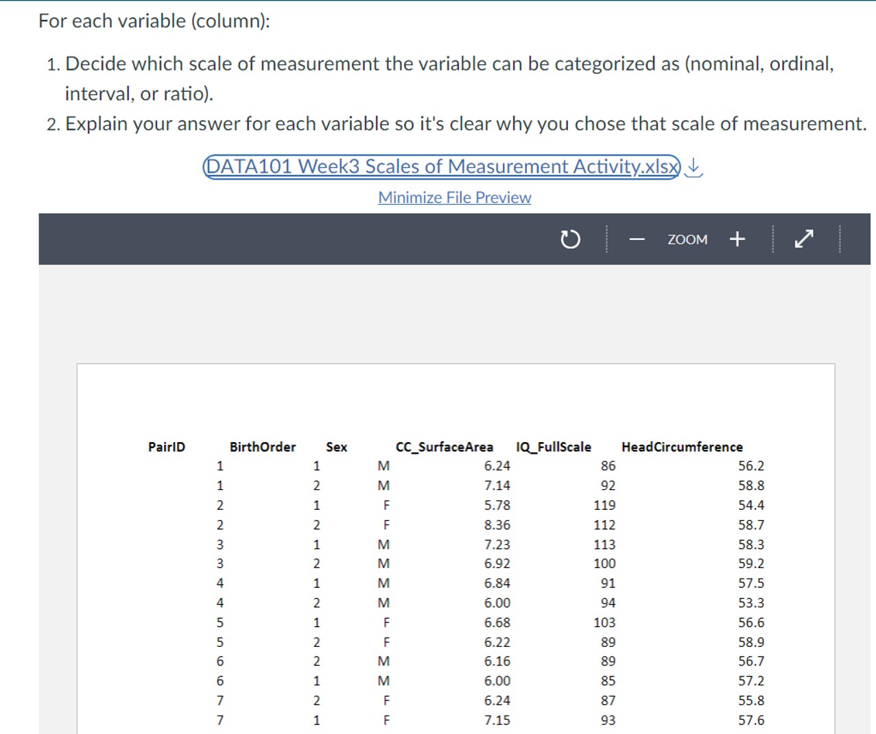 Solved scales of measurement being nominal, ordinal, | Chegg.com
