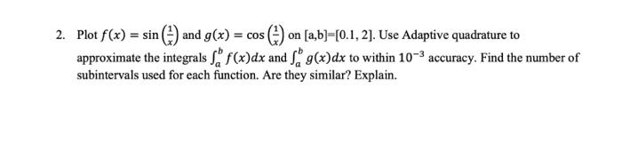 Solved 2. Plot f(x) = sin () and g(x) = cos () on | Chegg.com