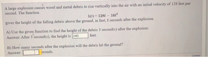 Solved A large explosion causes wood and metal debris to | Chegg.com