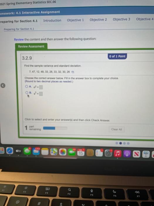 Solved 2021 Spring Elementary Statistics SEC.06 mework: 4.1 | Chegg.com