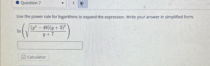 Solved Use the power rule for logarithms to expand the | Chegg.com