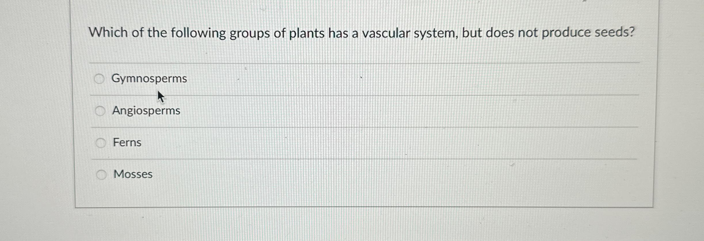 Solved Which of the following groups of plants has a | Chegg.com