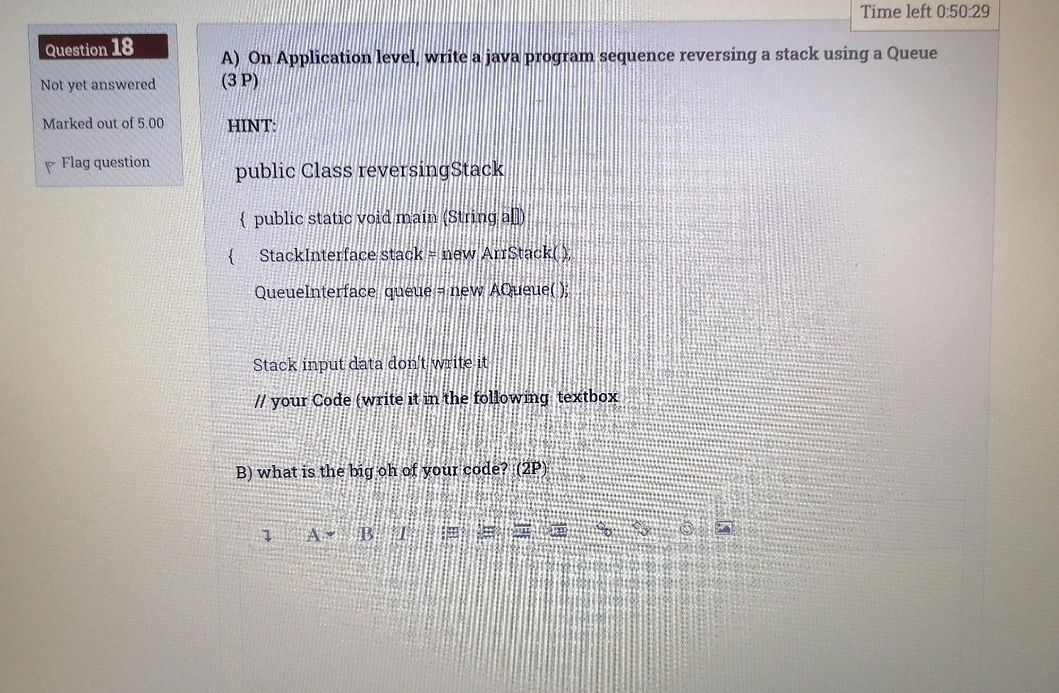 Solved Time left 0:50:29 Question 18 A) On Application level | Chegg.com