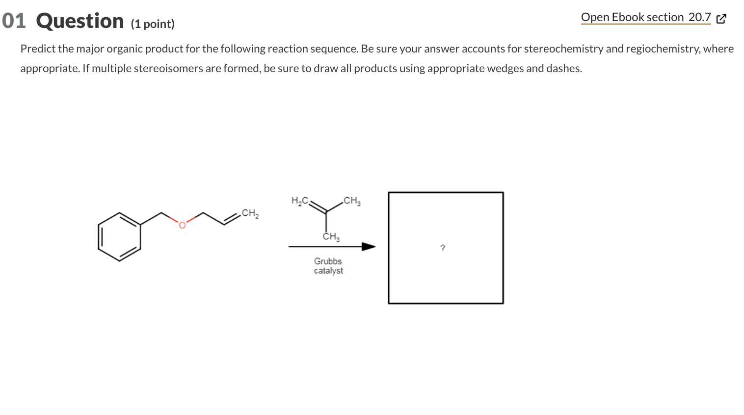 Solved 01 ﻿Question (1 ﻿point)Predict the major organic | Chegg.com