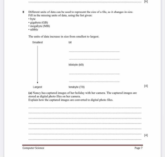 Solved [6] 8 Different units of data can be used to | Chegg.com