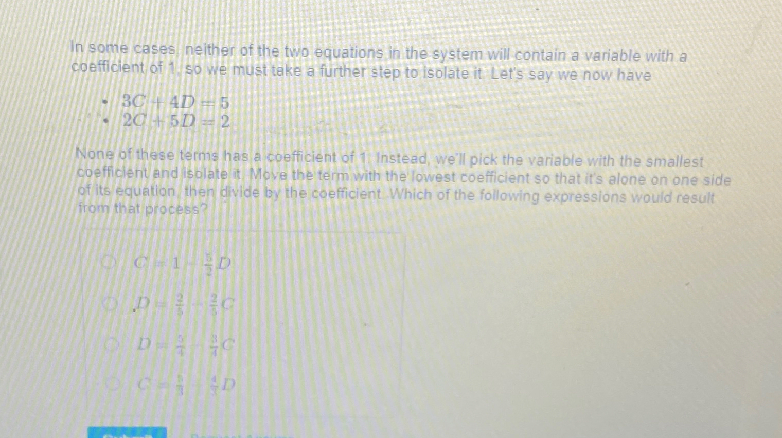 Solved In some cases. neither of the two equations in the | Chegg.com
