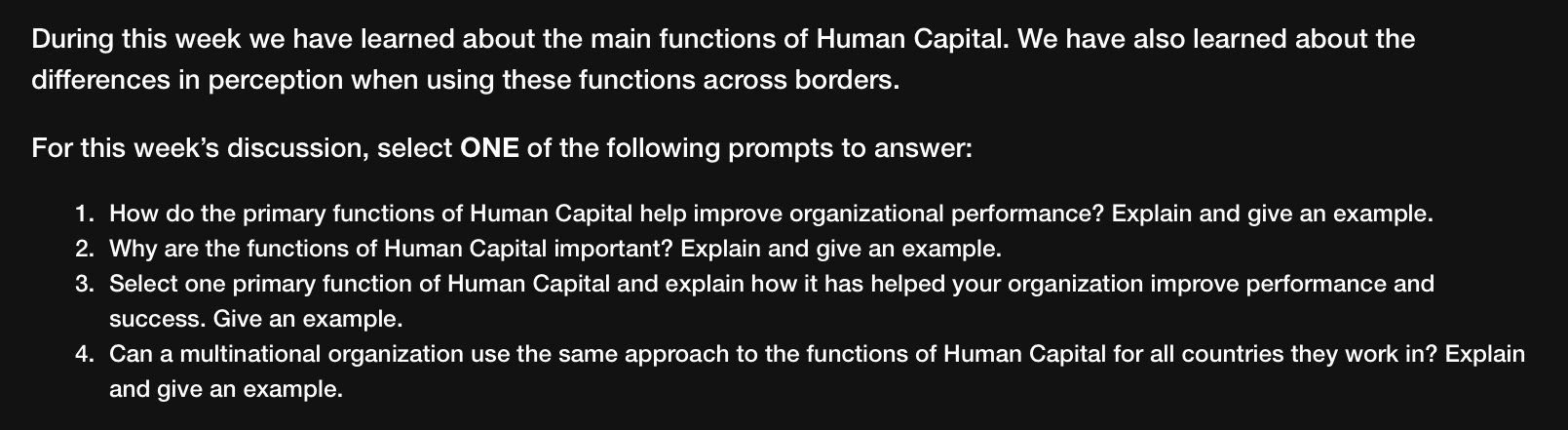 Solved During this week we have learned about the main | Chegg.com
