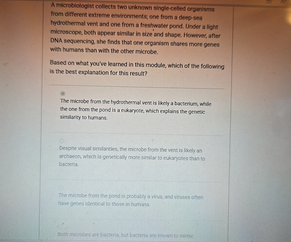 Solved A microbiologist collects two unknown single-celled | Chegg.com