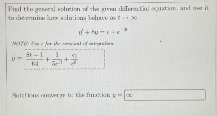 Solved Find the general solution of the given differential | Chegg.com