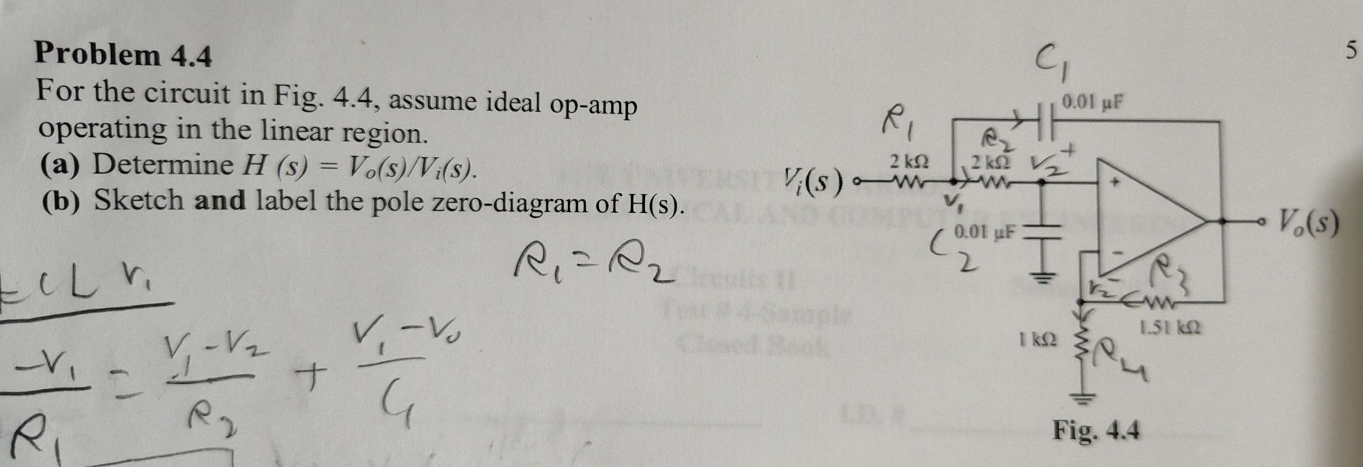 Solved Problem 4.4For the circuit in Fig. 4.4, ﻿assume ideal | Chegg.com