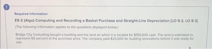 Solved Required information E9-2 (Algo) Computing and | Chegg.com